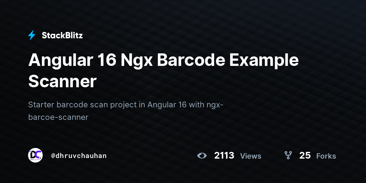 Angular 16 Ngx Barcode Example Scanner - StackBlitz