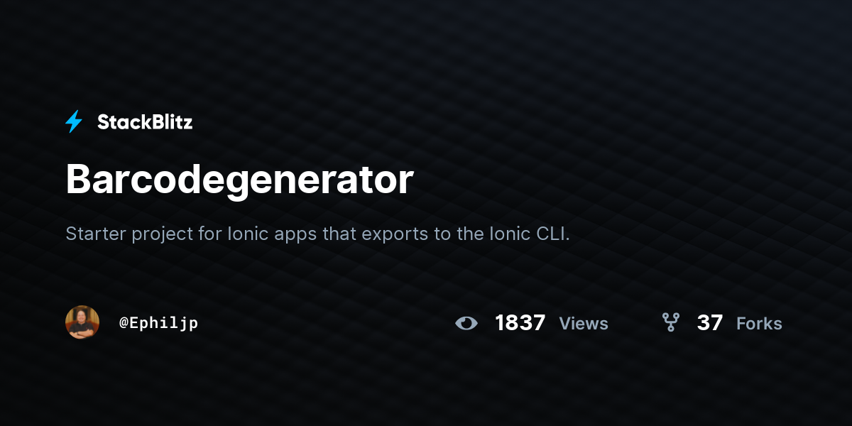 Barcodegenerator - StackBlitz