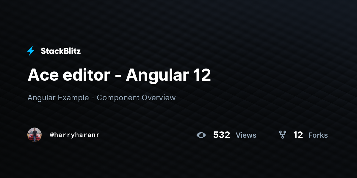 Ace editor - Angular 12 - StackBlitz