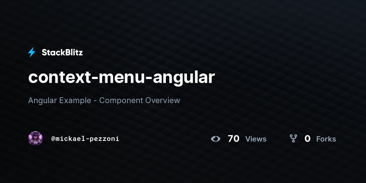 Context Menu Angular Stackblitz