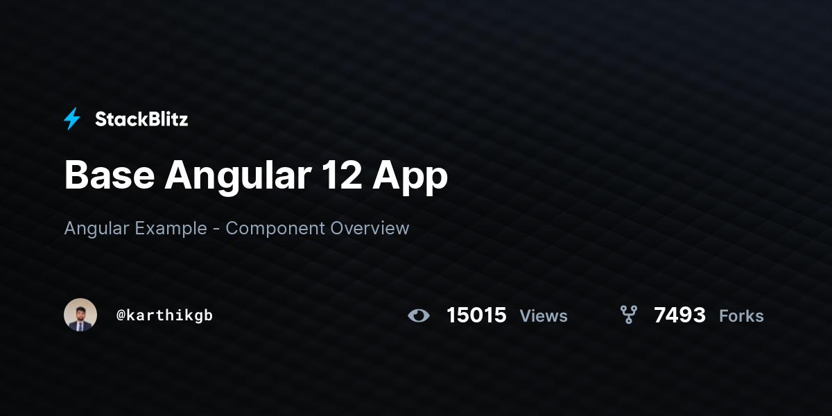 Base Angular 12 App - StackBlitz