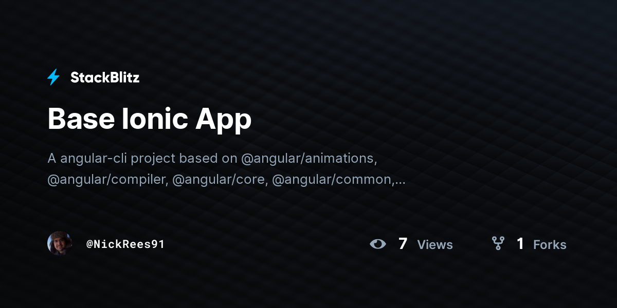 Base Ionic App - StackBlitz Base Ionic App - StackBlitz