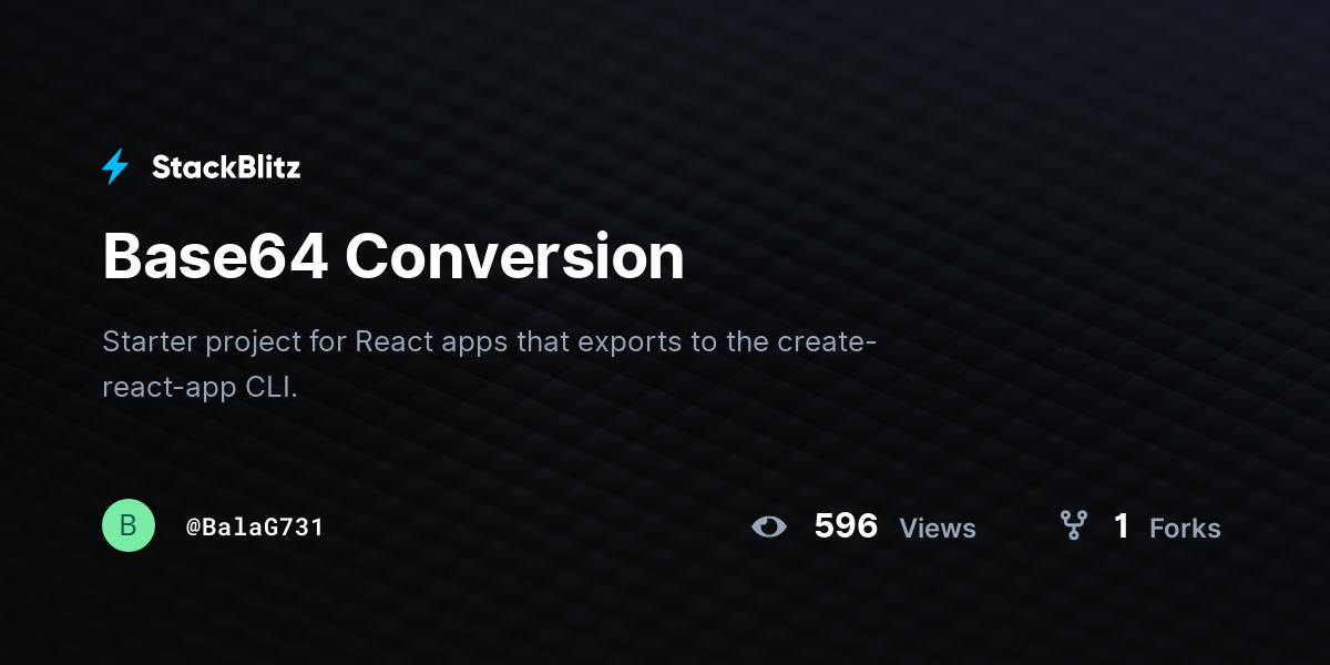 Base64 Conversion - StackBlitz