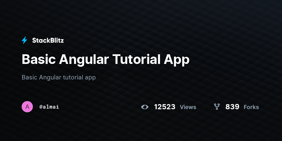 Basic Angular Tutorial App - StackBlitz