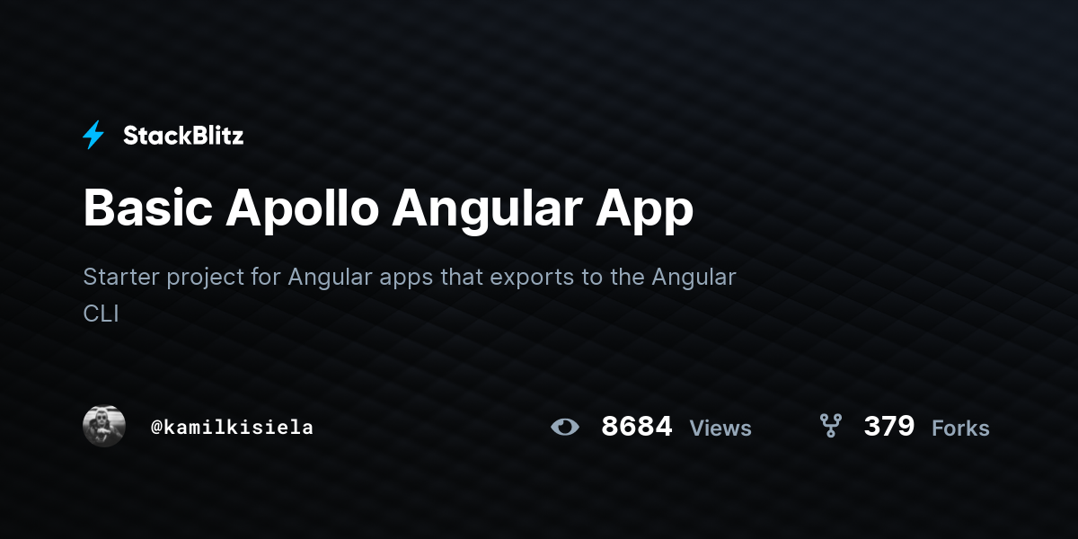 Basic Apollo Angular App - StackBlitz