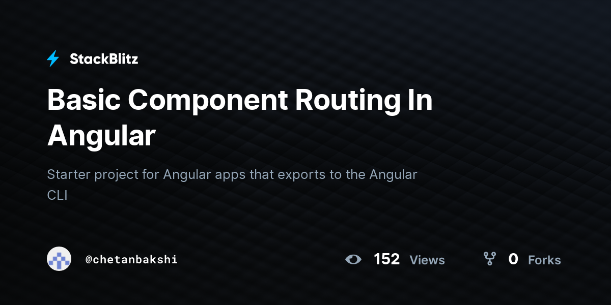Basic Component Routing In Angular - StackBlitz