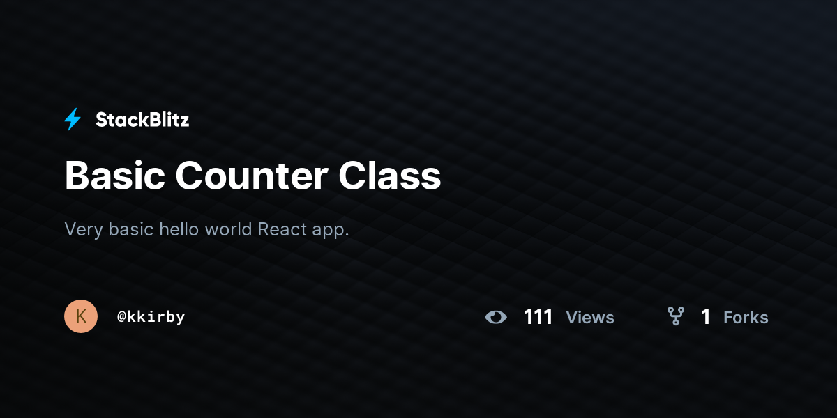 Basic Counter Class - StackBlitz Basic Counter Class - StackBlitz