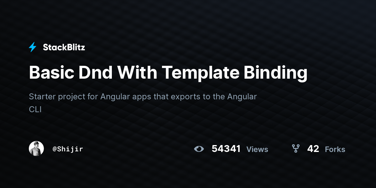 Basic Dnd With Template Binding - StackBlitz