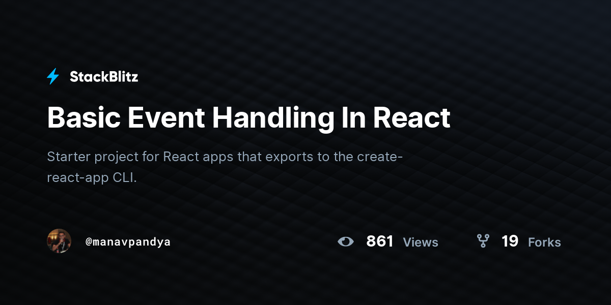 Basic Event Handling In React - StackBlitz