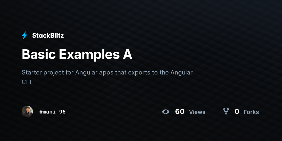 Basic Examples A - StackBlitz