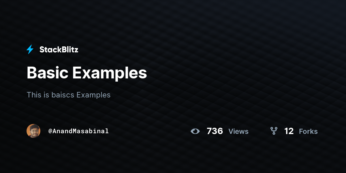 Basic Examples - StackBlitz