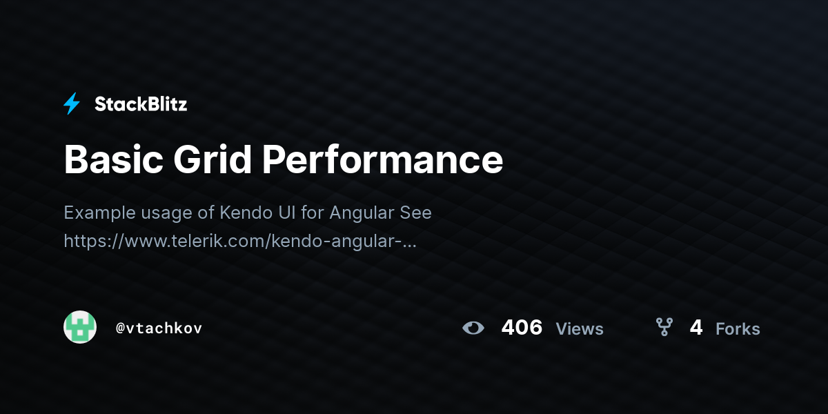 Basic Grid Performance - StackBlitz