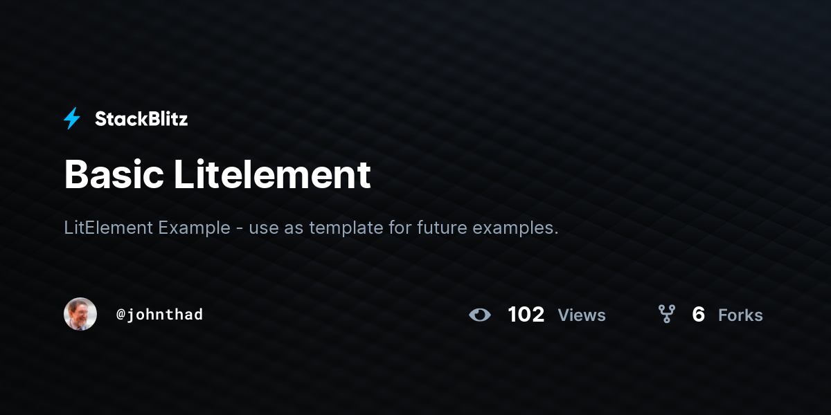 Basic Litelement - StackBlitz