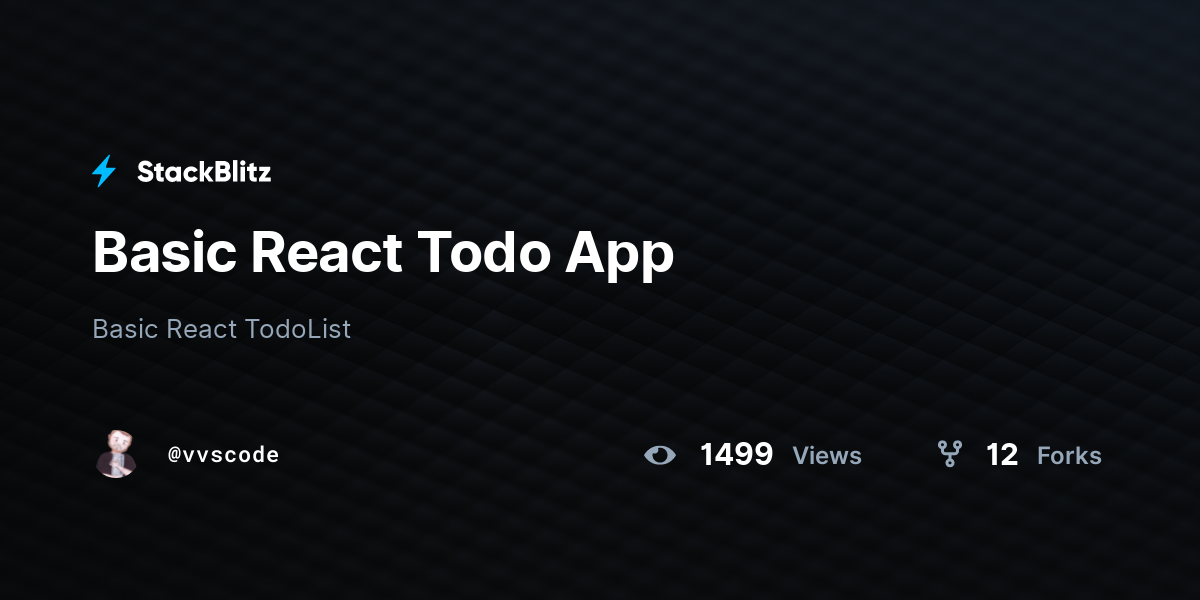 Basic React Todo App - StackBlitz