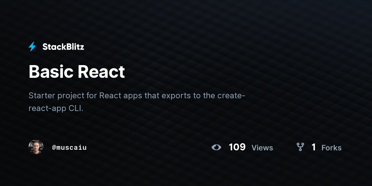 Basic React - StackBlitz