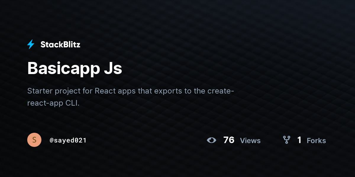 Basicapp Js - StackBlitz
