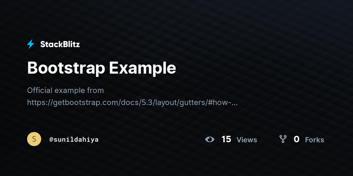Bootstrap Example - StackBlitz