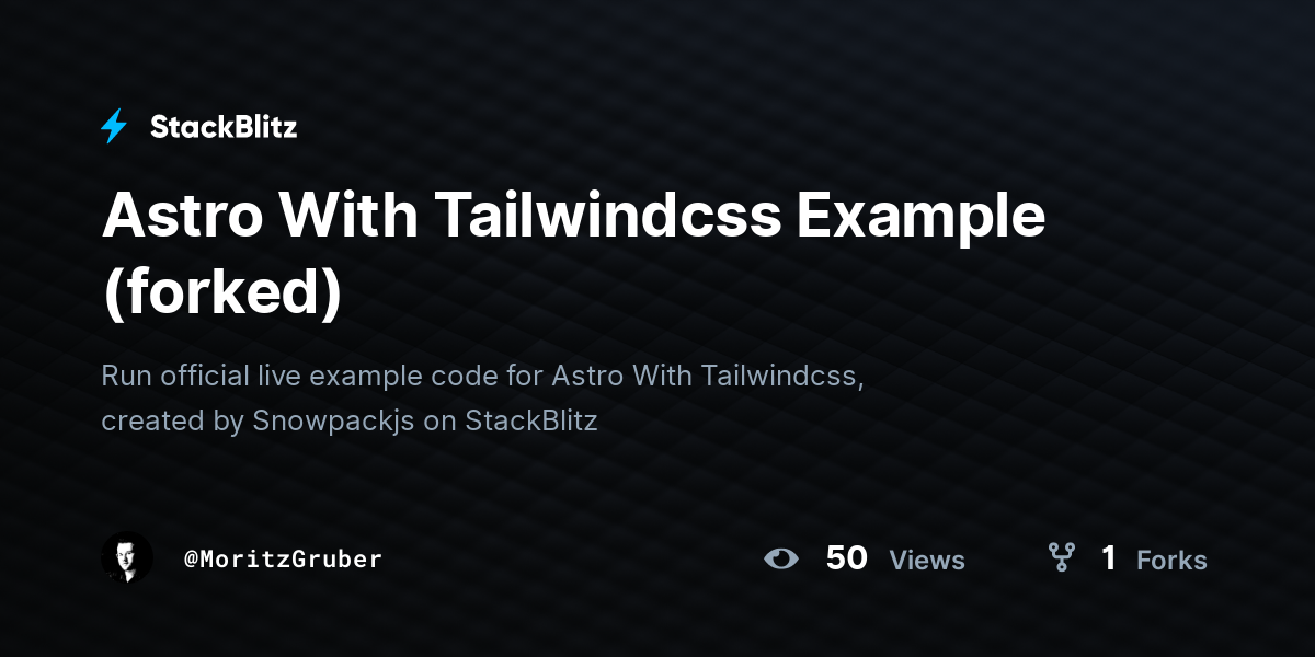 Astro With Tailwindcss Example (forked) - StackBlitz