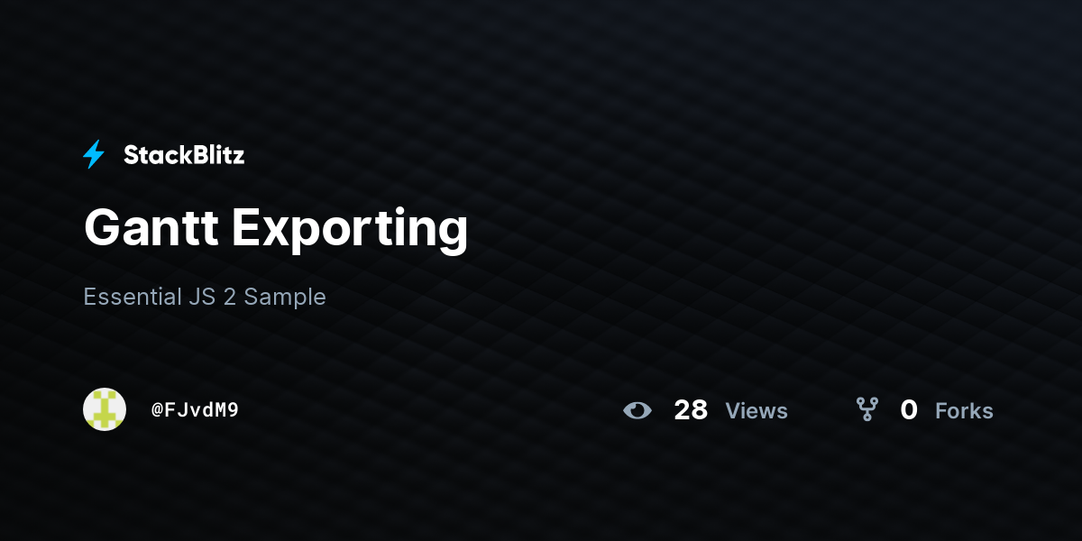 Gantt Exporting - StackBlitz