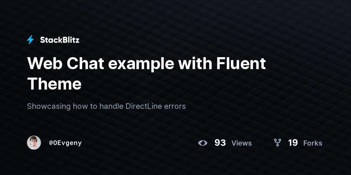 Web Chat example with Fluent Theme - StackBlitz
