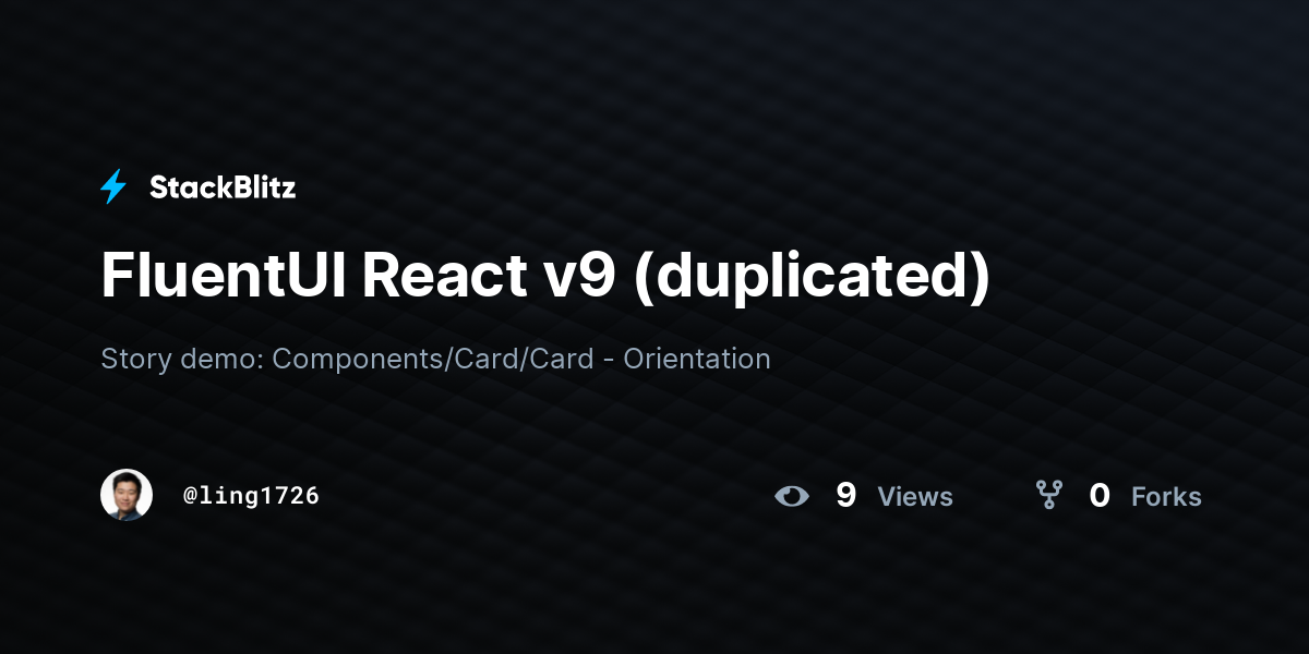 FluentUI React v9 (duplicated) - StackBlitz