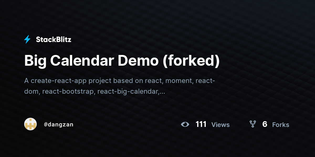 Big Calendar Demo (forked) - StackBlitz