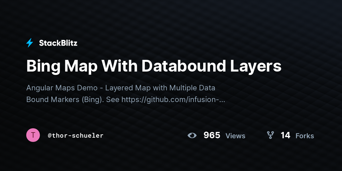 Bing Map With Databound Layers - StackBlitz