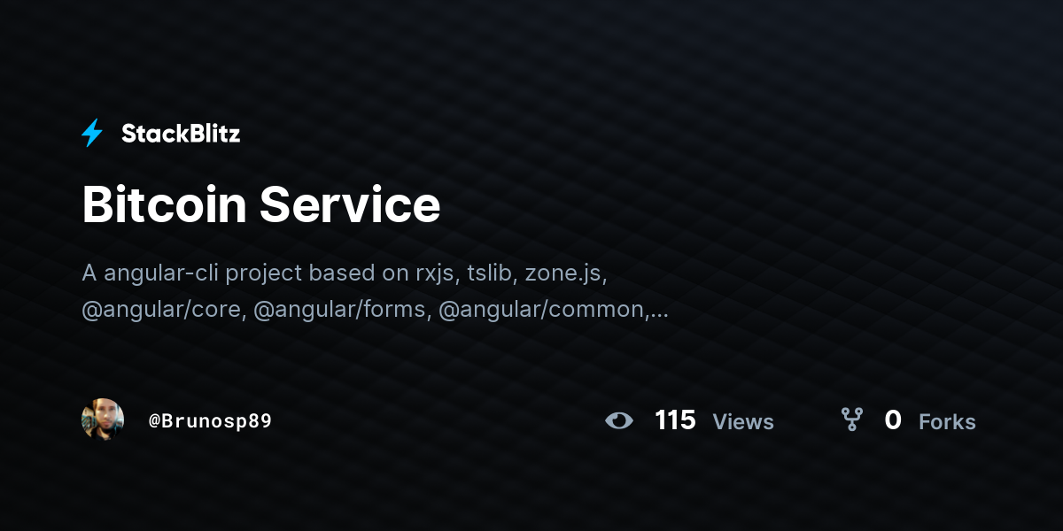 Bitcoin Service - StackBlitz