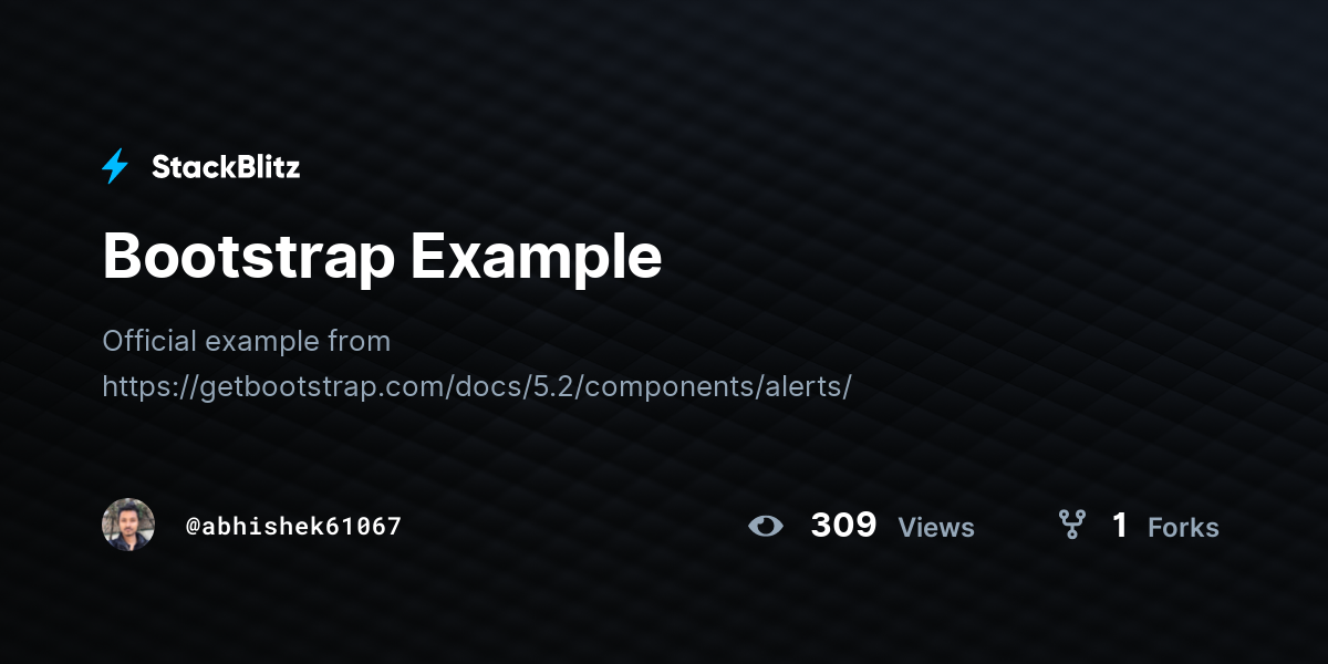 Bootstrap Example - StackBlitz