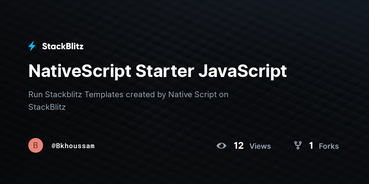NativeScript Starter JavaScript - StackBlitz