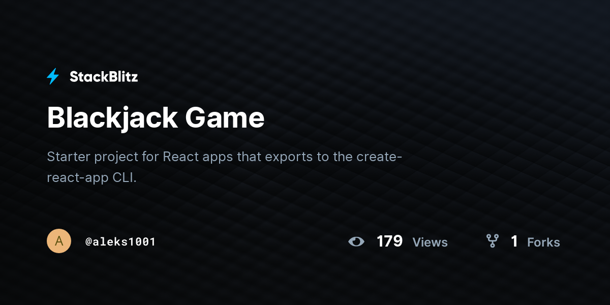 Blackjack Game - StackBlitz
