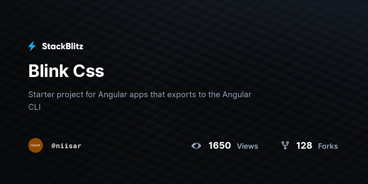 Blink Css - StackBlitz