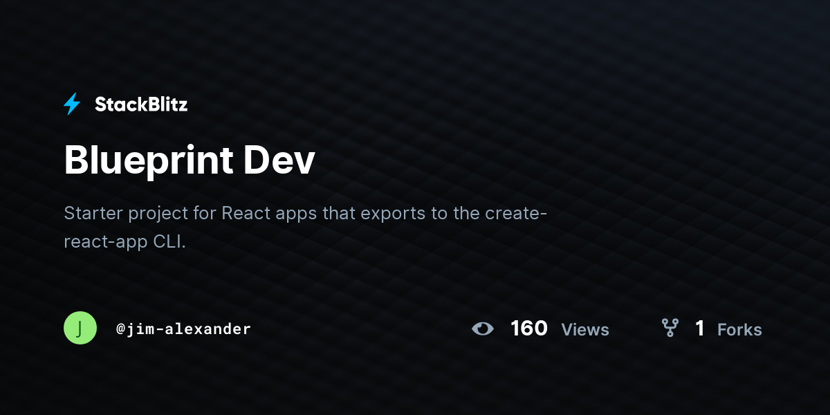 Blueprint Dev - StackBlitz