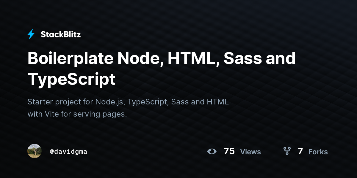 Boilerplate Node, HTML, Sass and TypeScript - StackBlitz