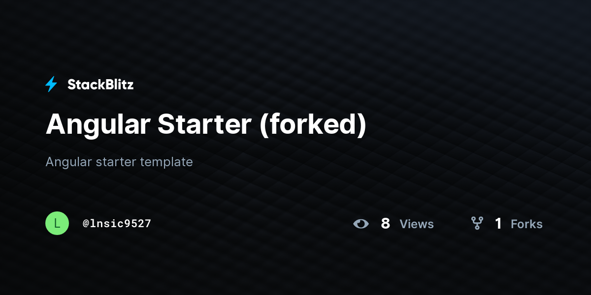 Angular Starter (forked) - StackBlitz