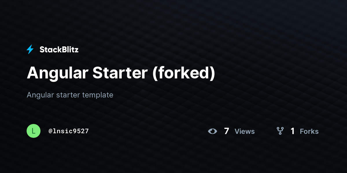Angular Starter (forked) - StackBlitz