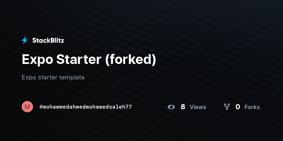 Expo Starter (forked) - StackBlitz