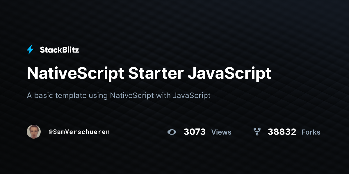 NativeScript Starter JavaScript - StackBlitz