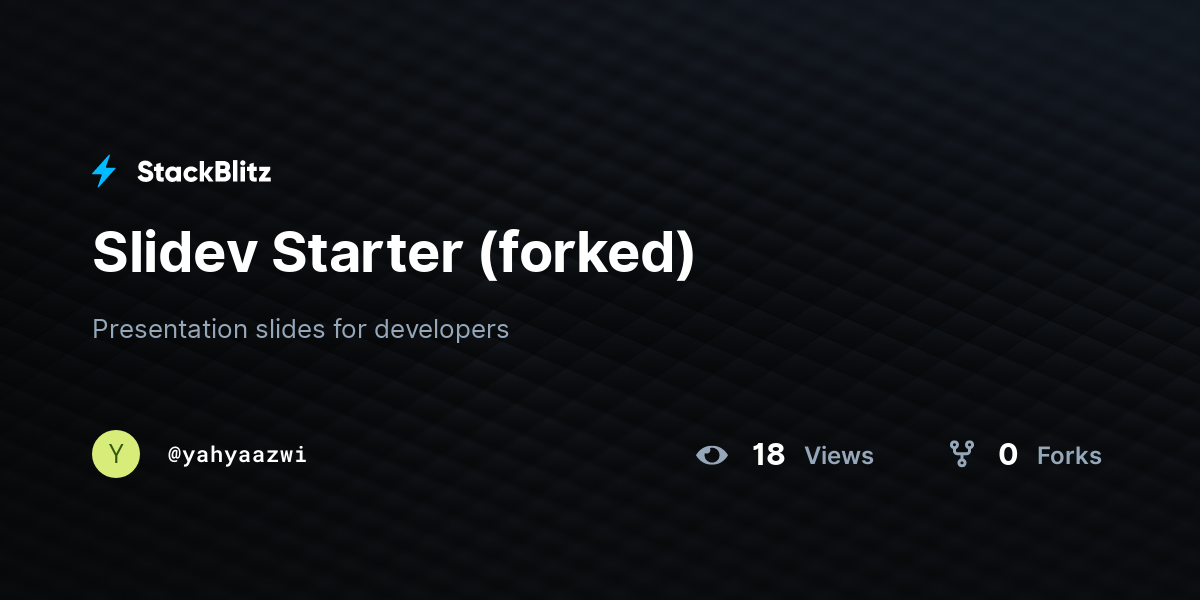 Slidev Starter (forked) - StackBlitz