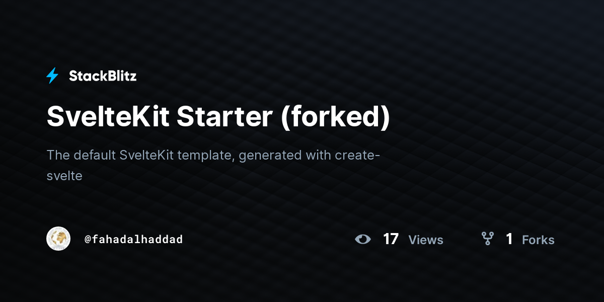SvelteKit Starter (forked) - StackBlitz