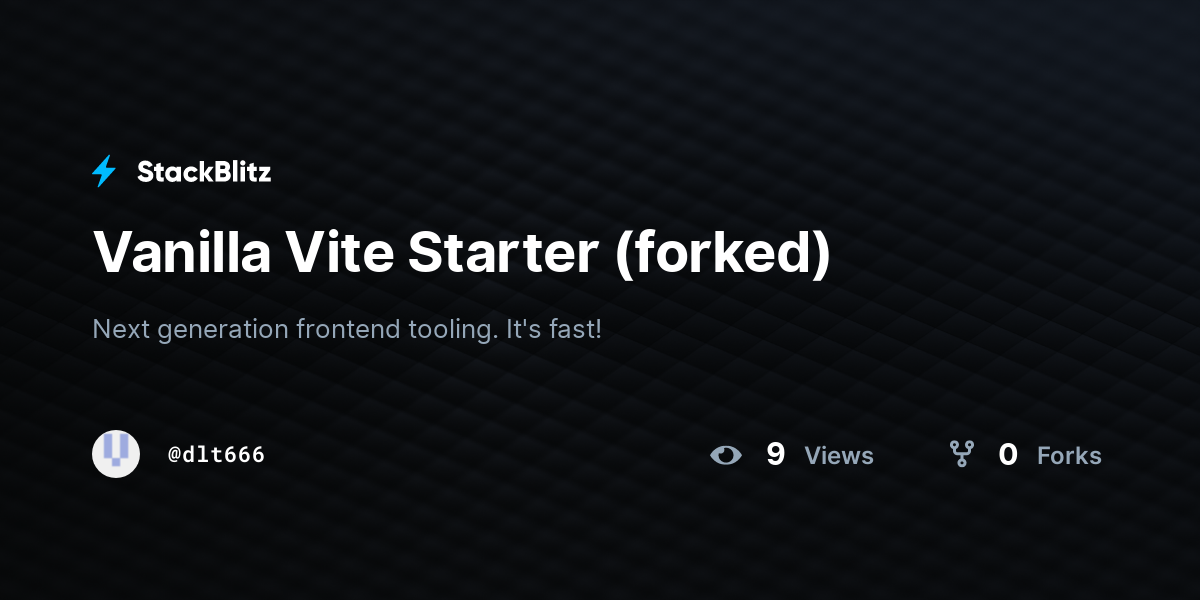 Vanilla Vite Starter (forked) - StackBlitz