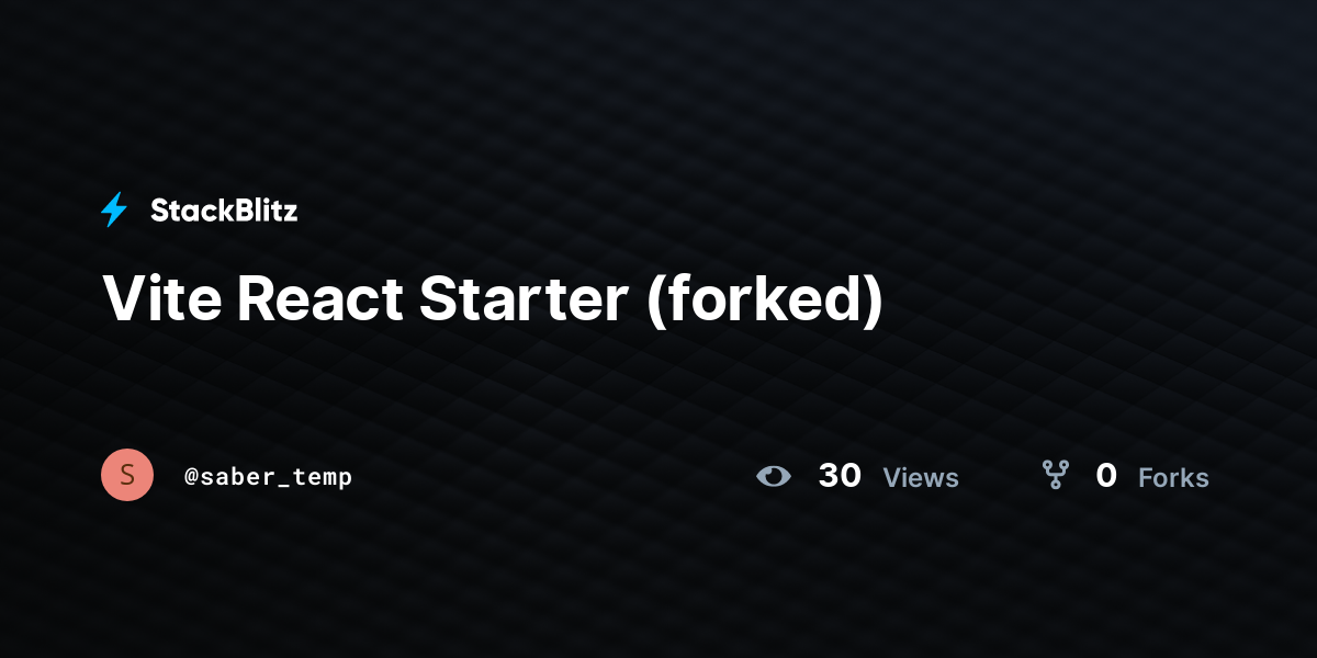 Vite React Starter (forked) - StackBlitz
