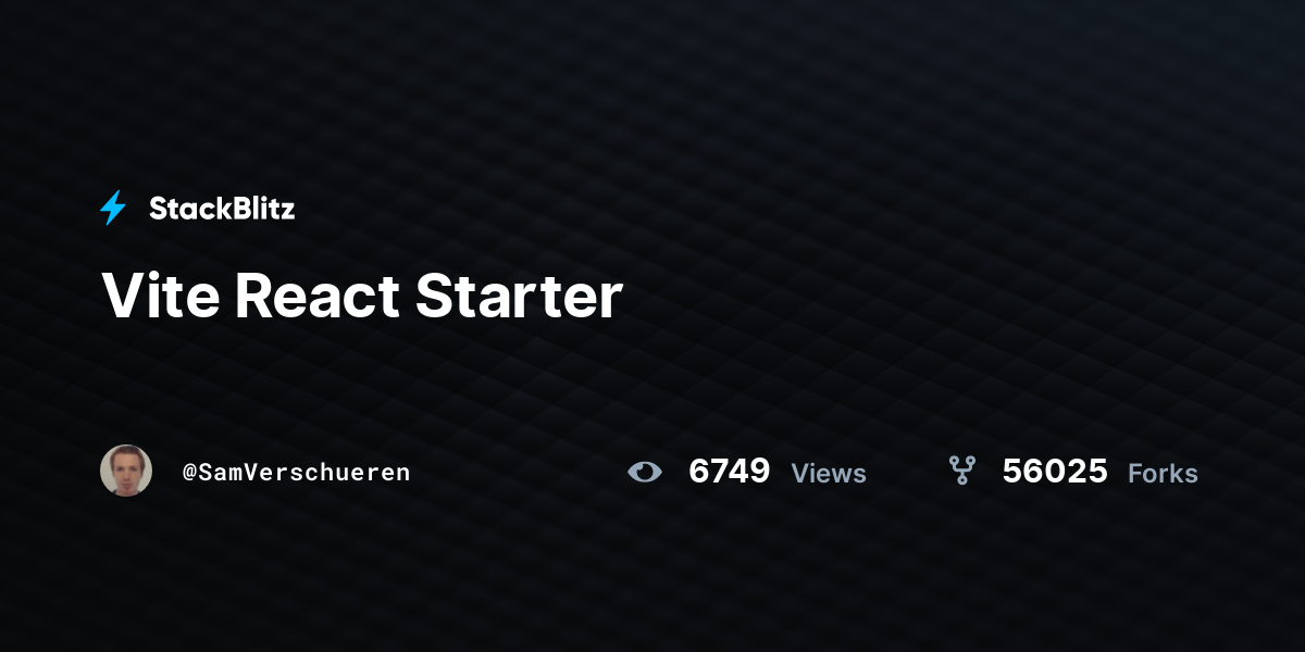 Vite React Starter - StackBlitz