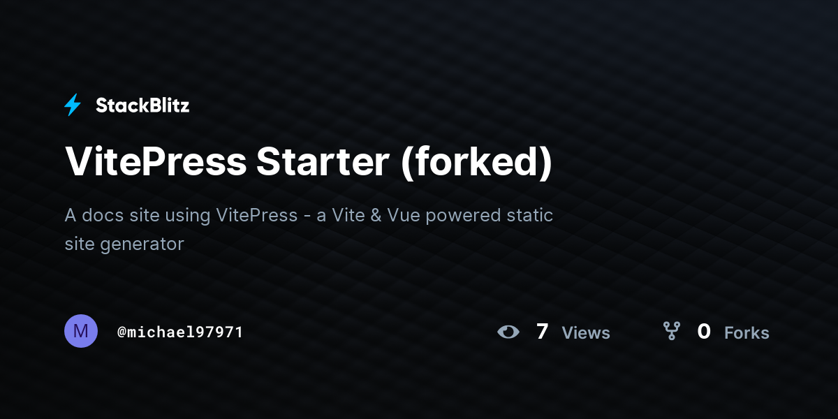 VitePress Starter (forked) - StackBlitz