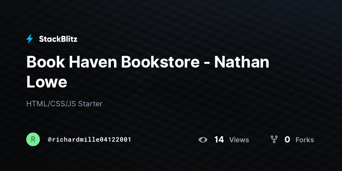 Book Haven Bookstore - Nathan Lowe - StackBlitz