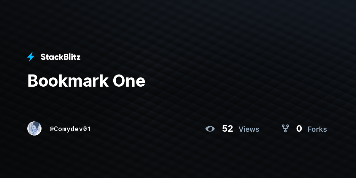 Bookmark One - StackBlitz