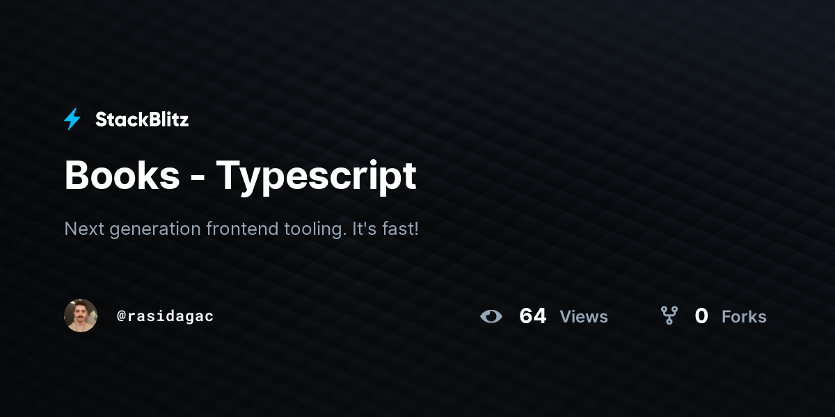 Books - Typescript - StackBlitz