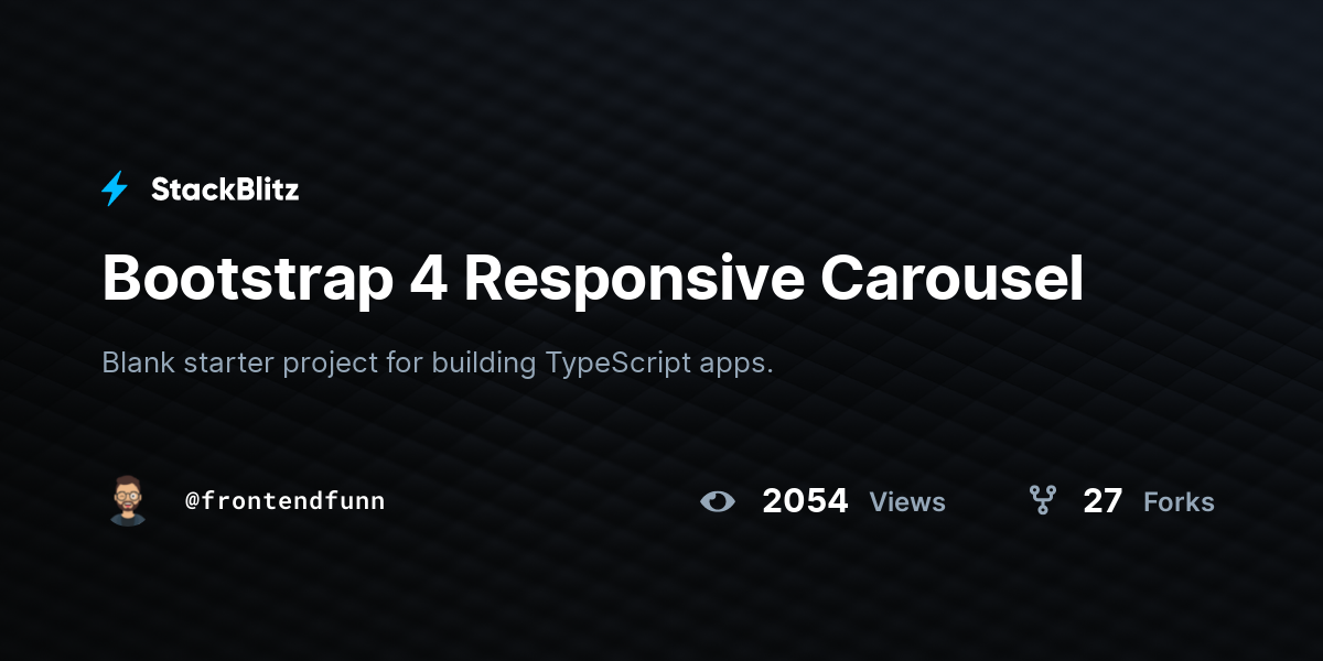 Bootstrap 4 Responsive Carousel - StackBlitz