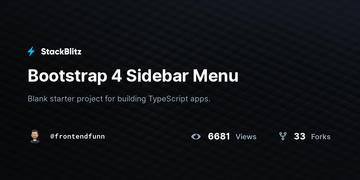 Bootstrap 4 Sidebar Menu - StackBlitz