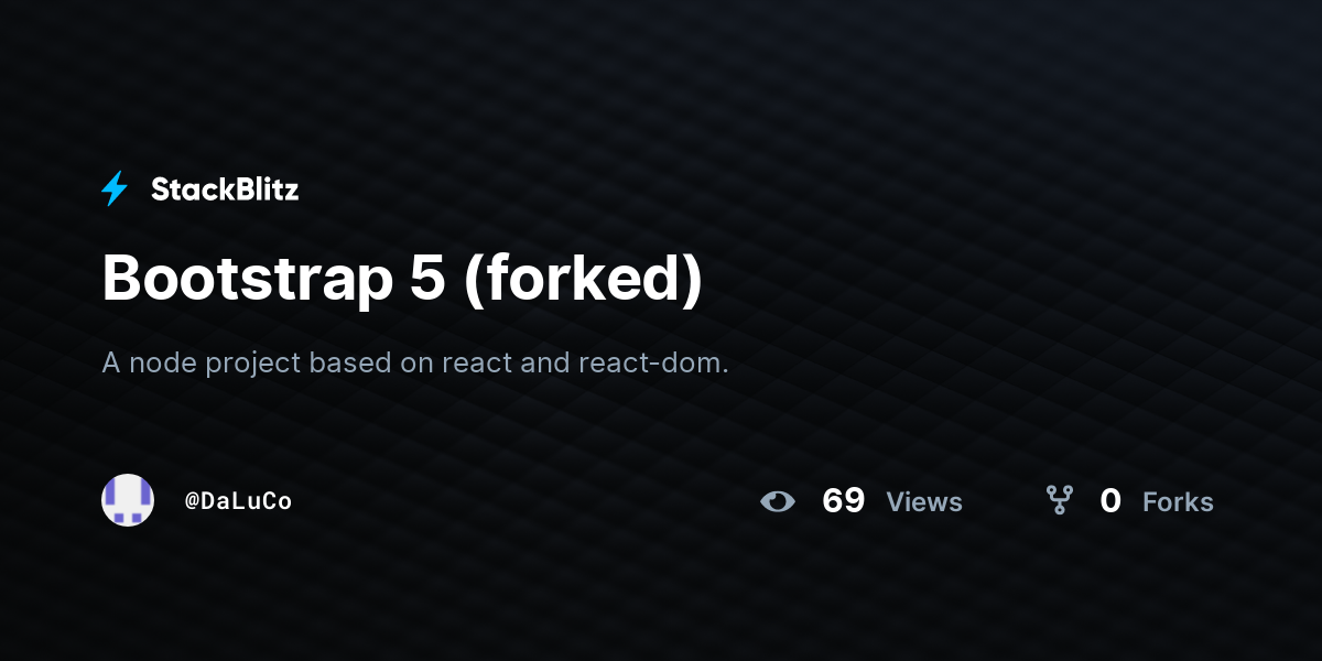 Bootstrap 5 (forked) - StackBlitz